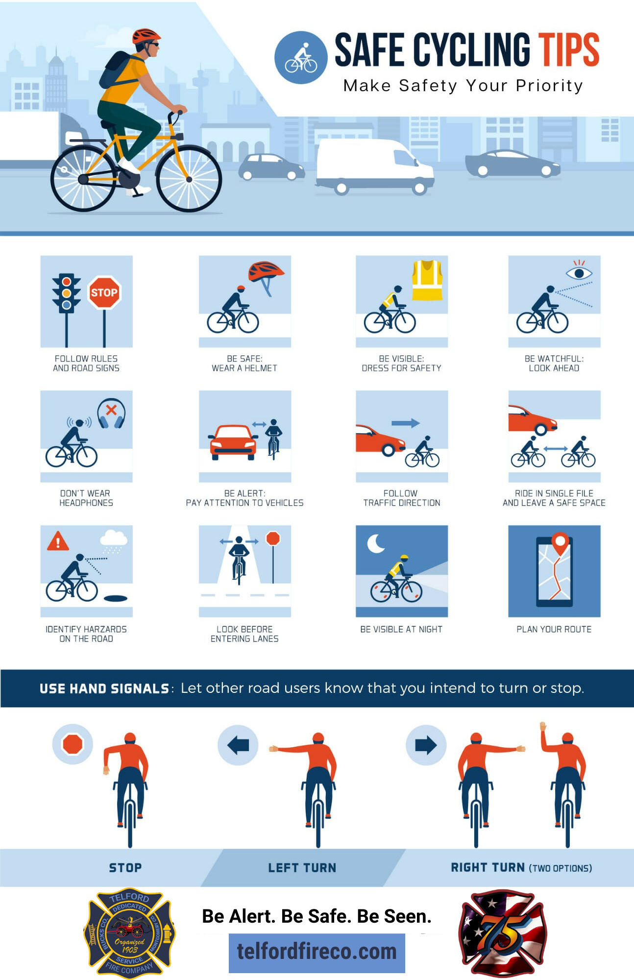 Bicycle Safety Alert for Kids and Adults - Telford Fire Company